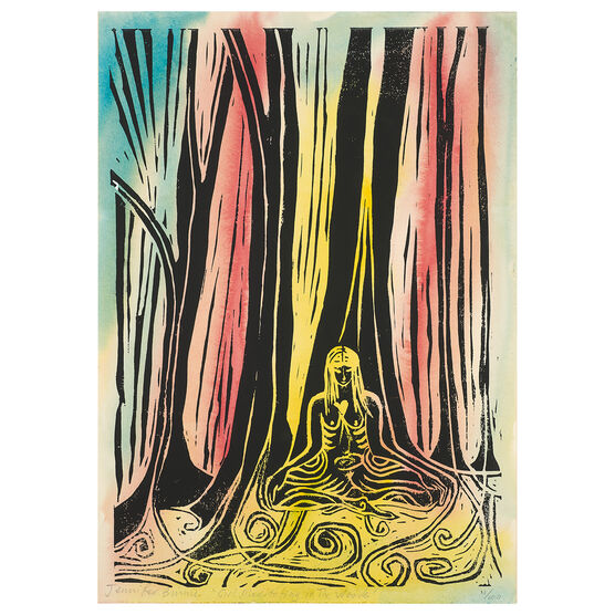 Jennifer Binnie, Girl Meditating in the Woods, 2023 | Limited Editions ...