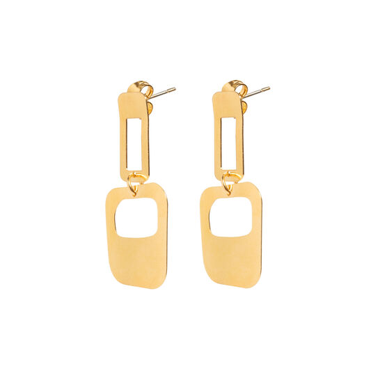 Bronze double drop geometric cube earrings | Jewellery | Tate Shop | Tate