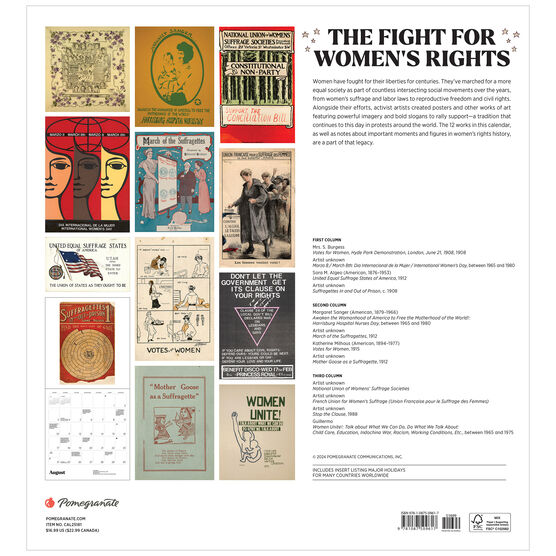 The Fight for Women’s Rights 2025 wall calendar | Calendars | Tate Shop ...