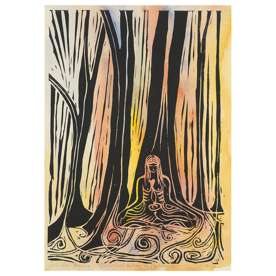 Jennifer Binnie, Girl Meditating in the Woods, 2023 | Limited Editions ...
